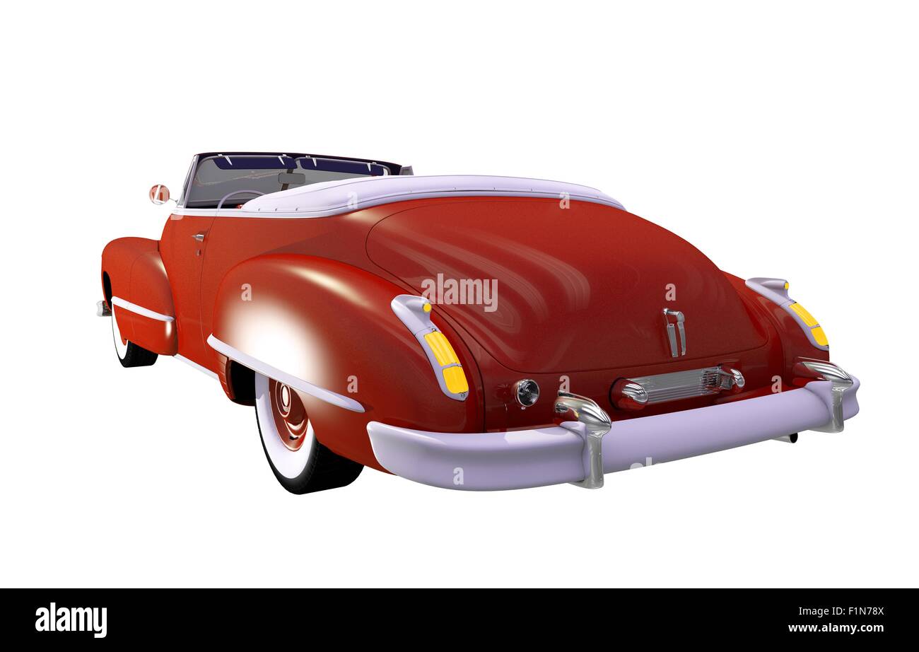 Reddish Classic Car Cabriolet Isolated. Convertible Oldtimer ...
