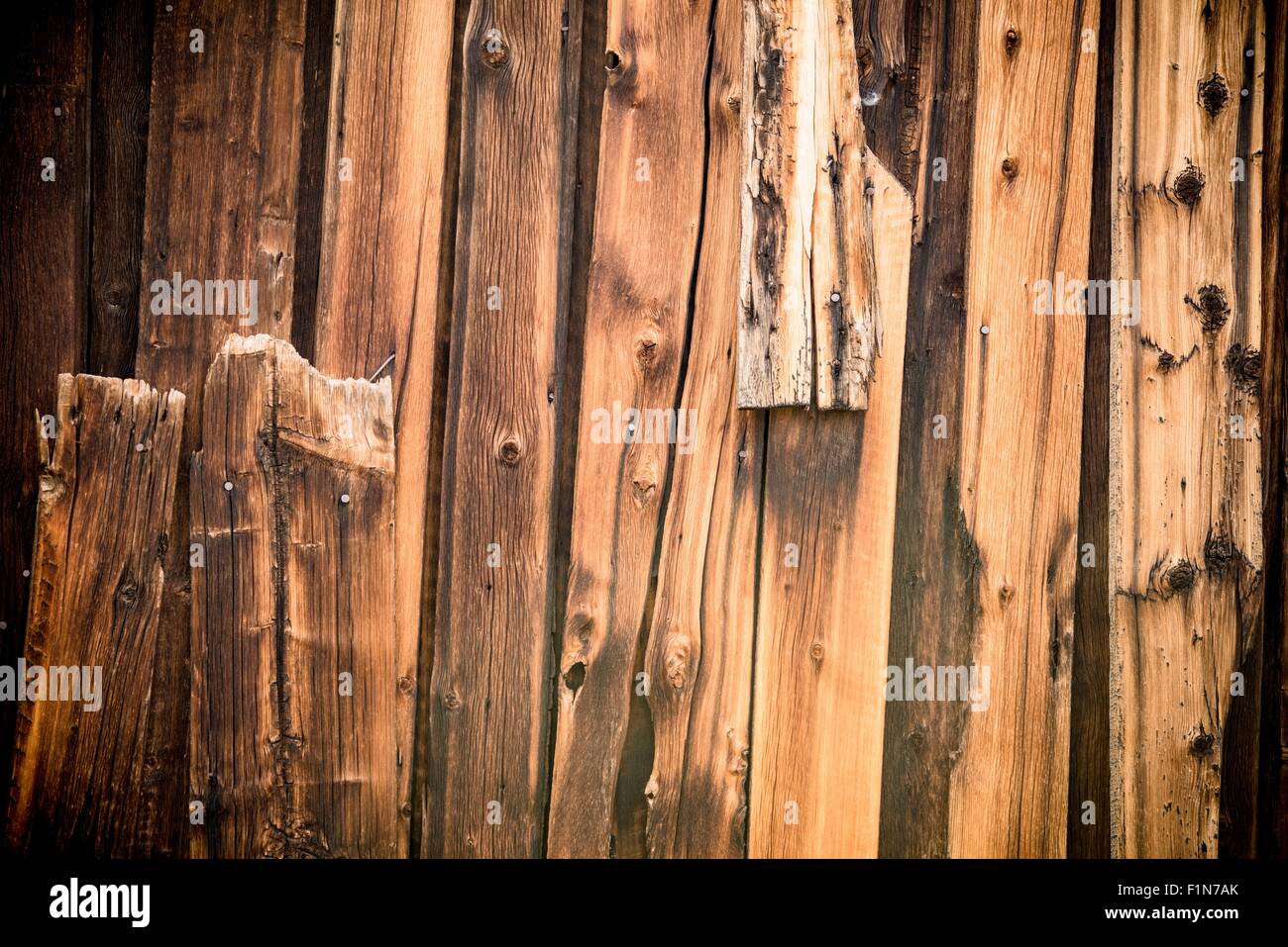 Damaged Wood Planks Wall Photo Background. Broken Wooden Wall Stock ...