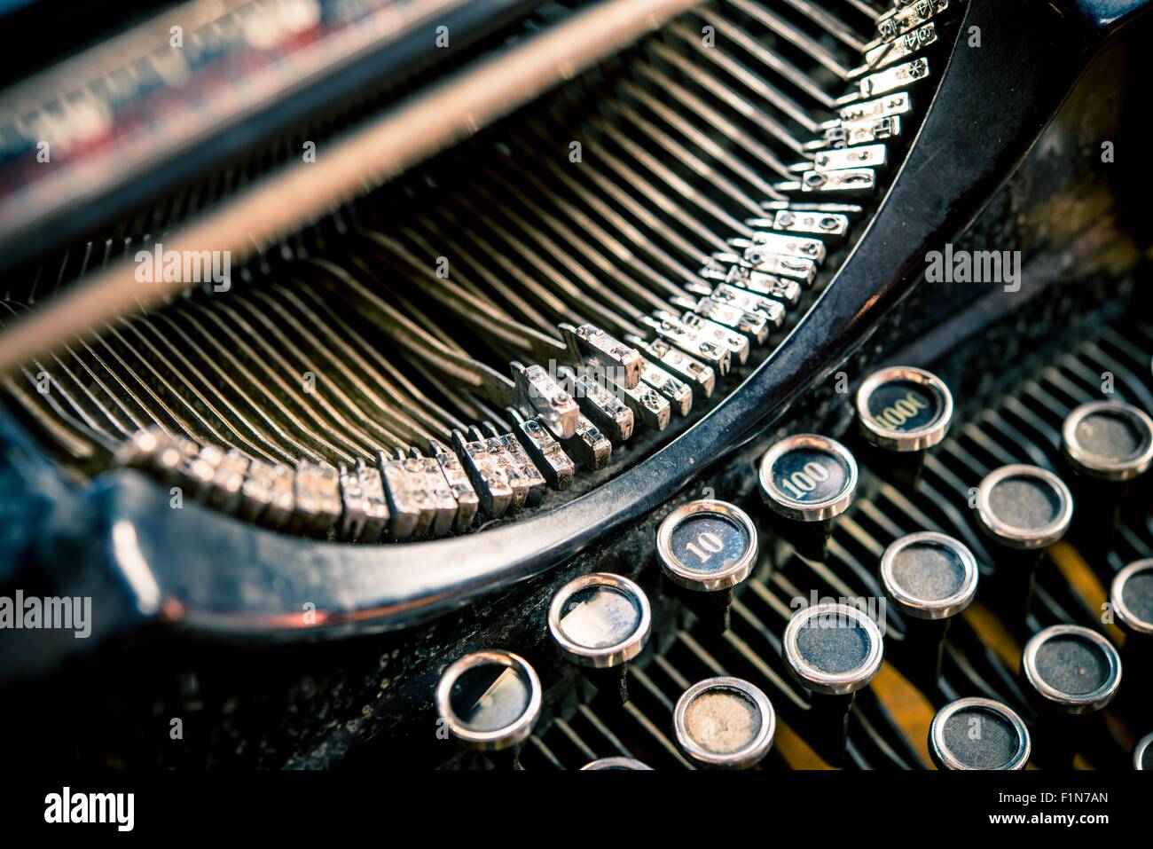 Types of Vintage Typewriter Machine Closeup Stock Photo - Alamy