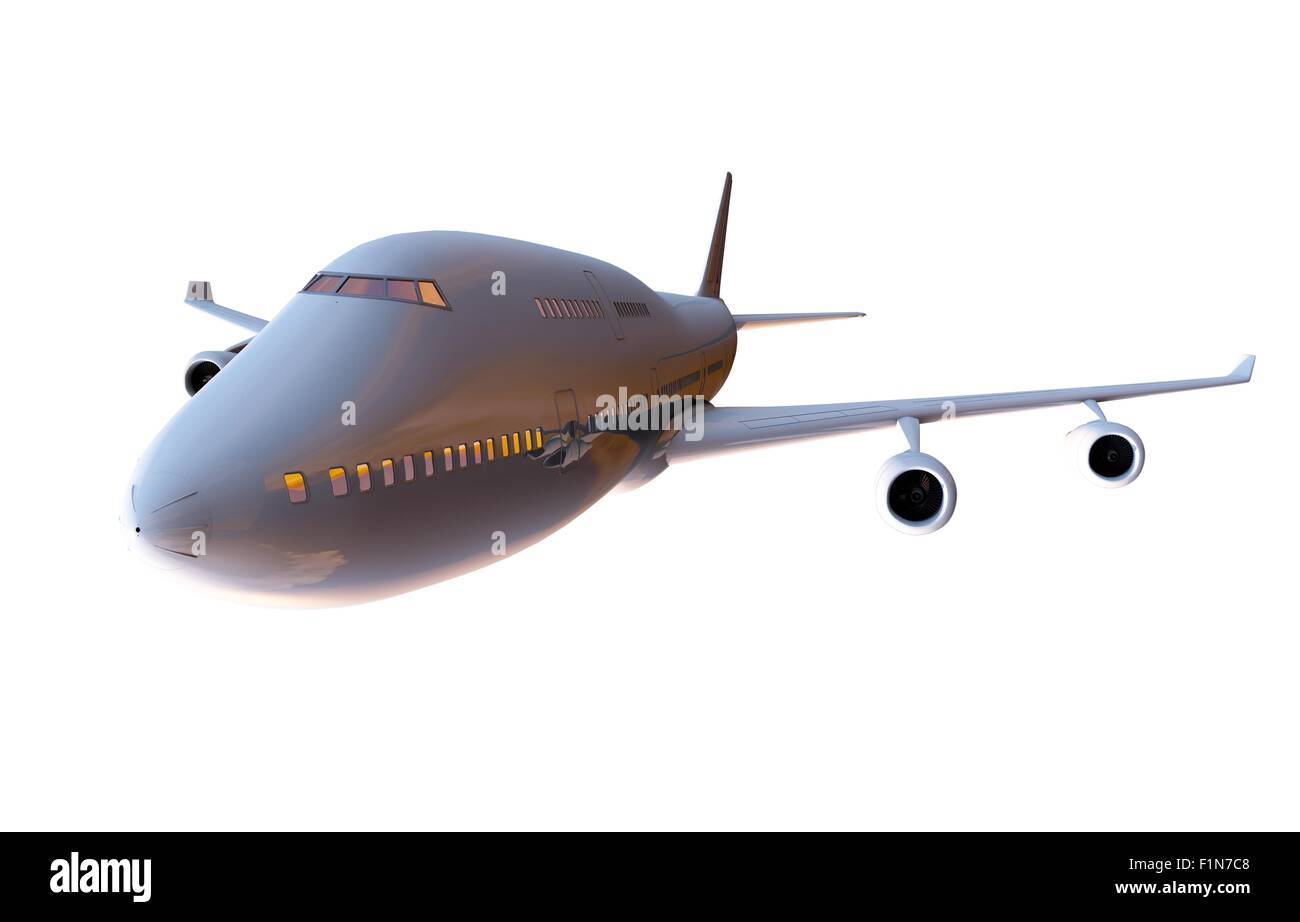 Jet Airplane Isolated on White. Jet Aricraft 3D Render Illustration ...