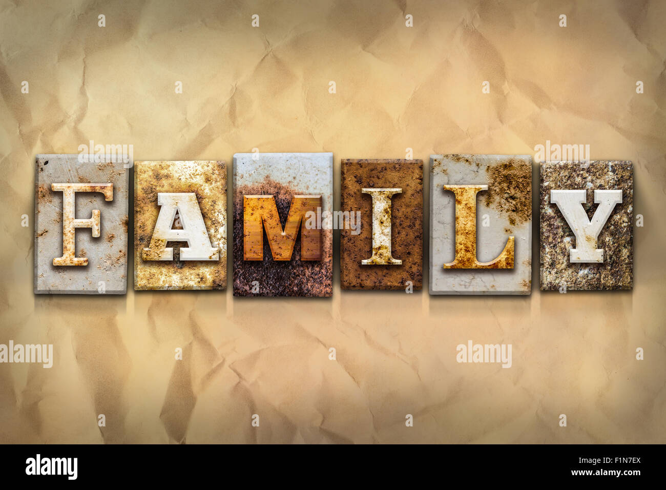 Word family written in vintage hi-res stock photography and images - Alamy