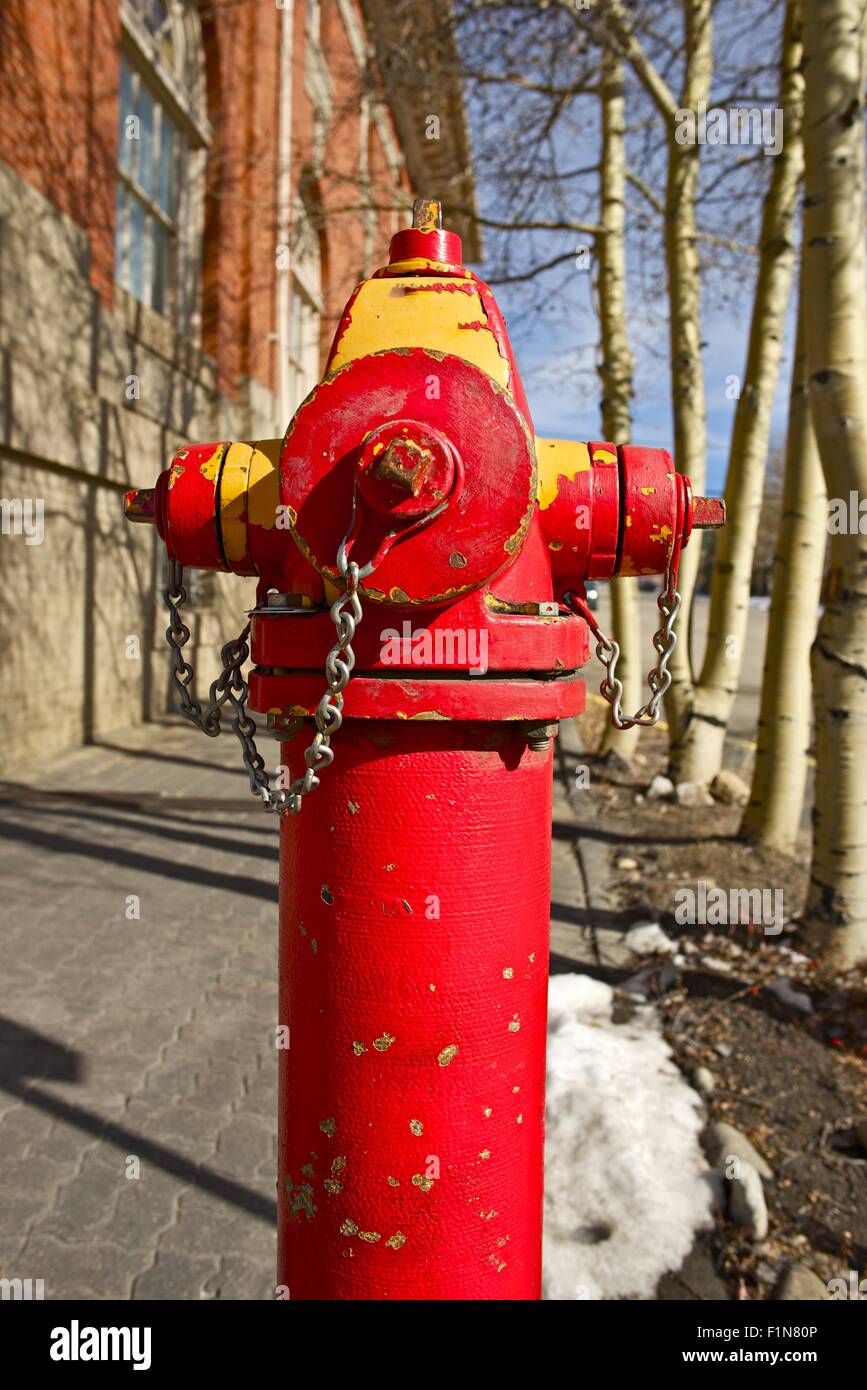Red City Fire Hydrant Closeup Vertical Photo Stock Photo - Alamy