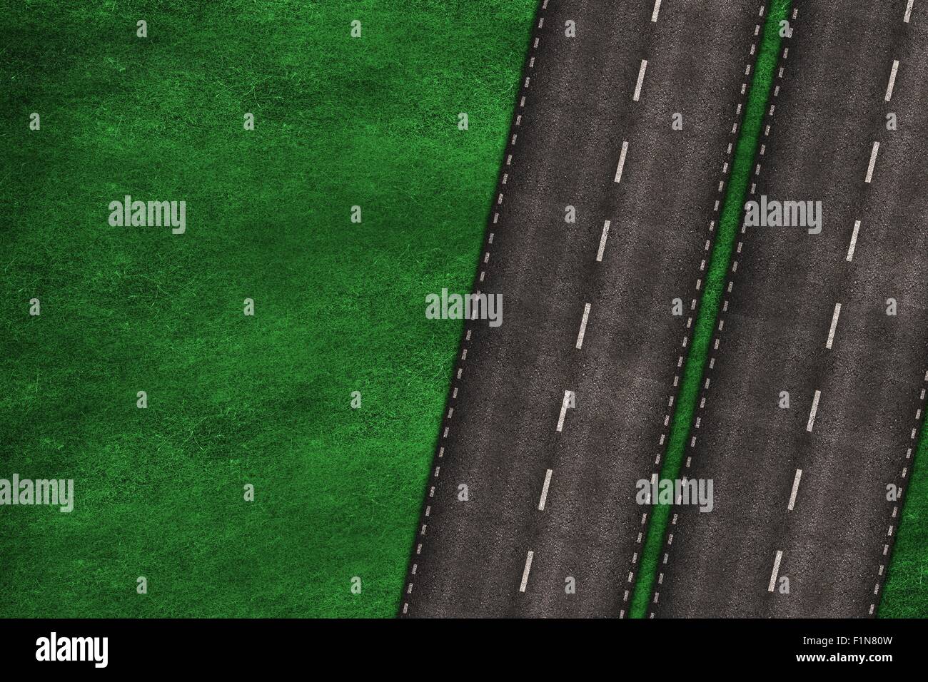 Highway From Bird Eye Basic Illustration Stock Photo - Alamy