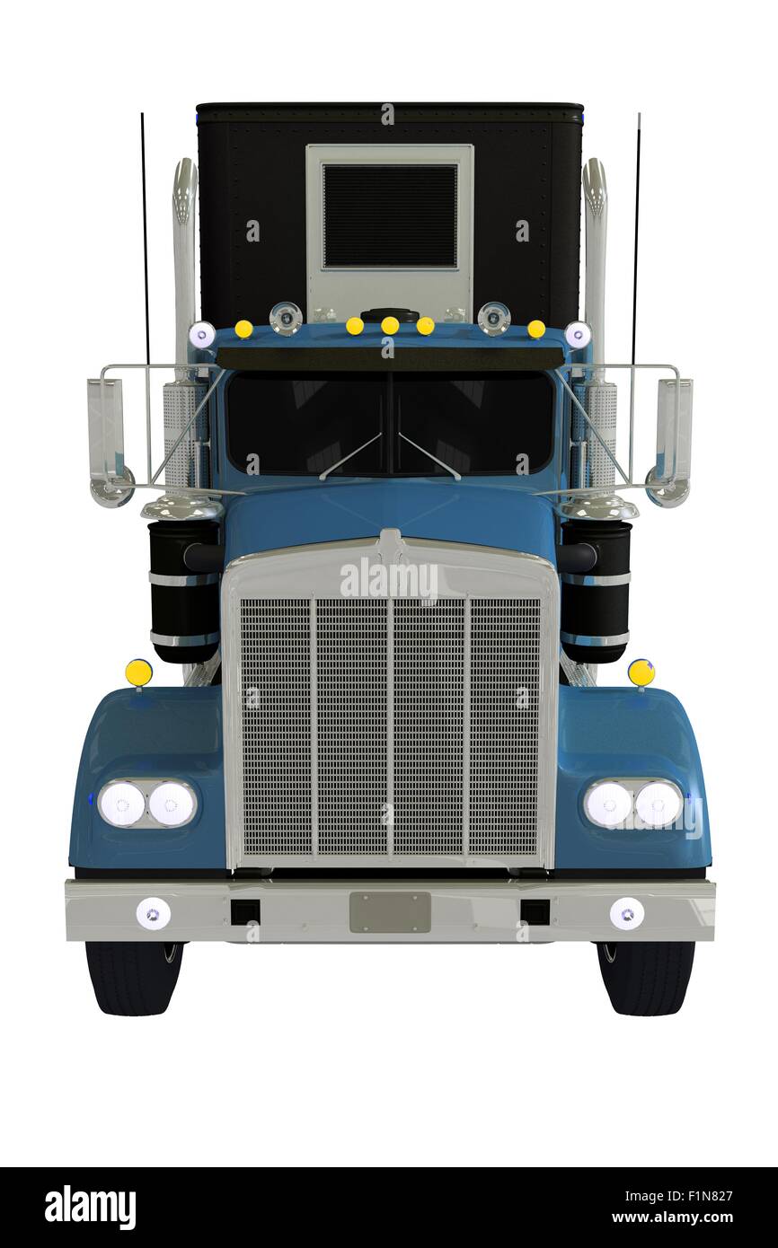 Semi Truck Front Isolated 3D Illustration Stock Photo - Alamy