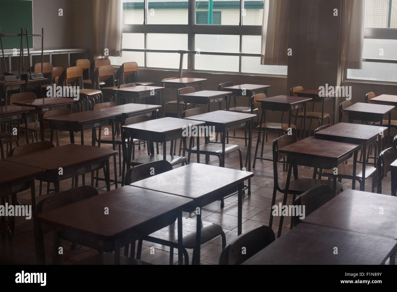 Empty classroom viewed from front to the left by entrance Stock Photo ...