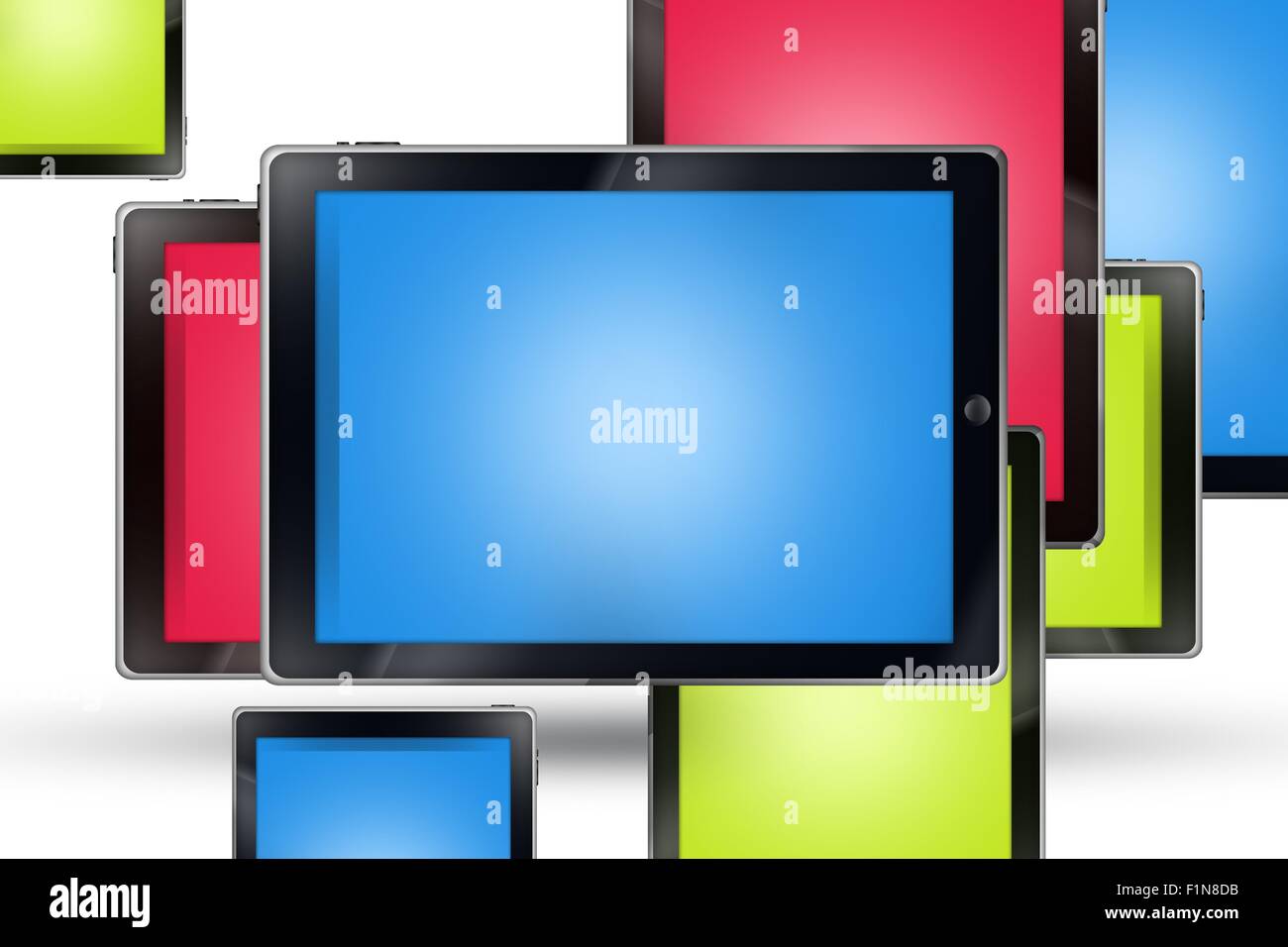 Tablets Mosaic Background Illustration. Mobile Technology Abstract ...