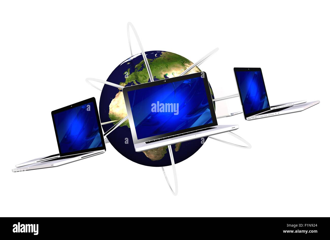 Network Concept Illustration Isolated on White Background. 3D Render ...