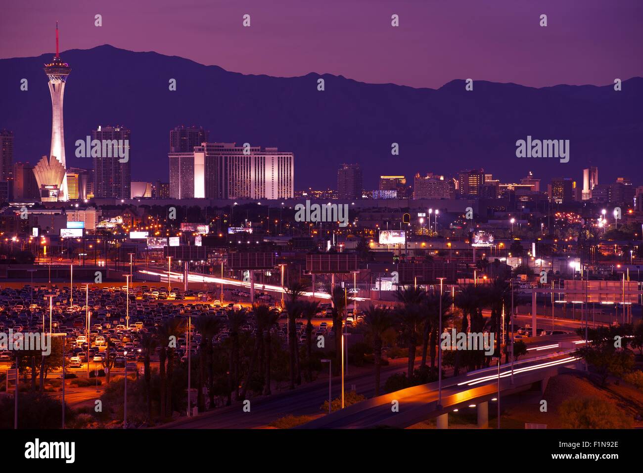 Las Vegas Nevada Cityscape at Night. Vegas Illumination. Nevada, United ...
