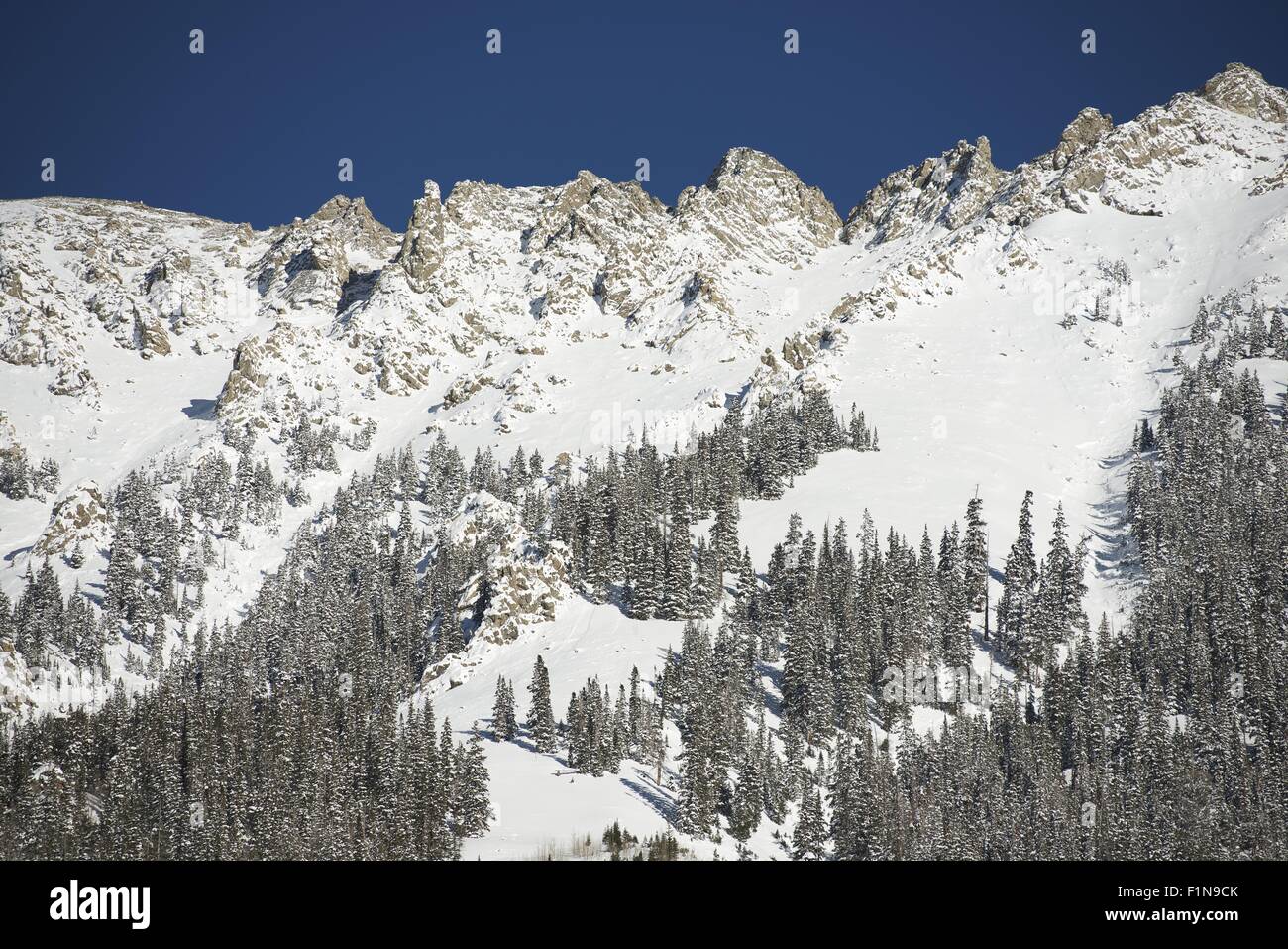 Snowy Mountain Summit. Colorado Winter Landscape Stock Photo - Alamy