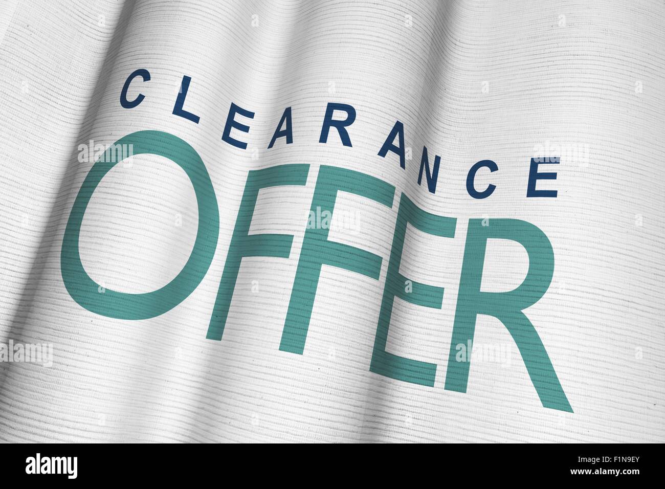 Waving White Clearance Flag 3D Render Illustration Stock Photo - Alamy
