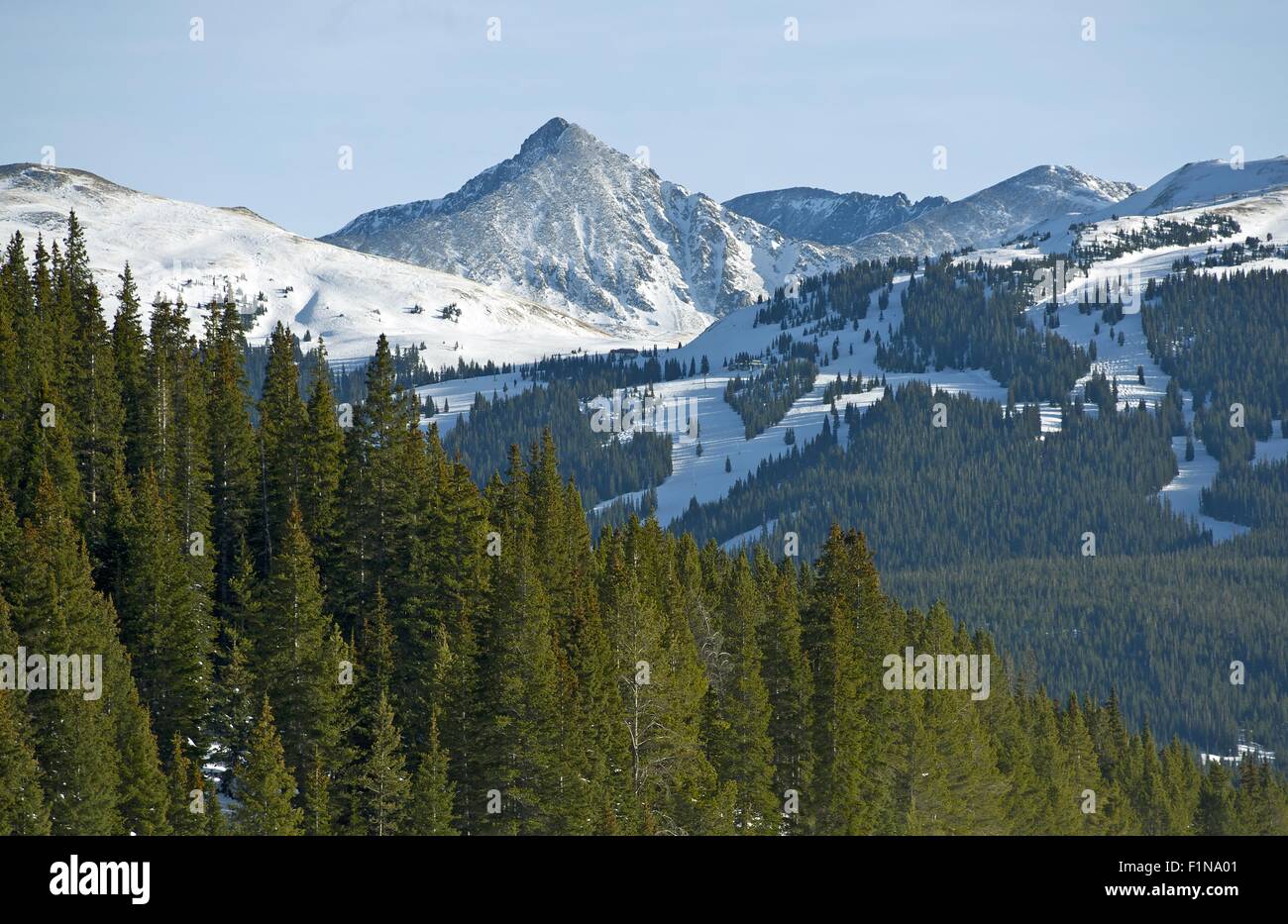 Colorado Summit County Winter Landscape. Ski Slopes and Alpine ...