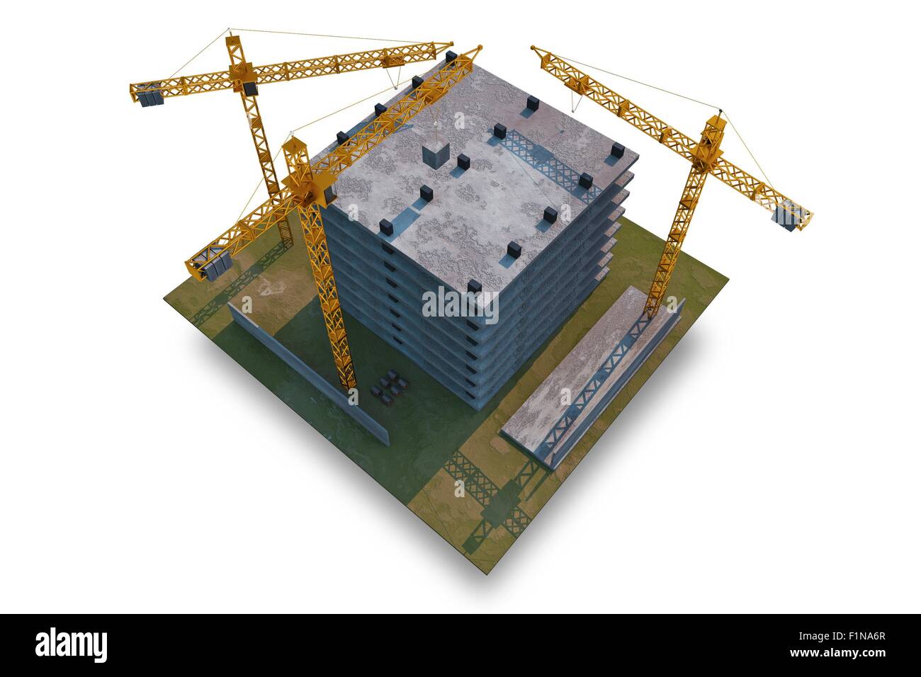 Building Construction Site From Above. 3D Render Illustration Isolated ...