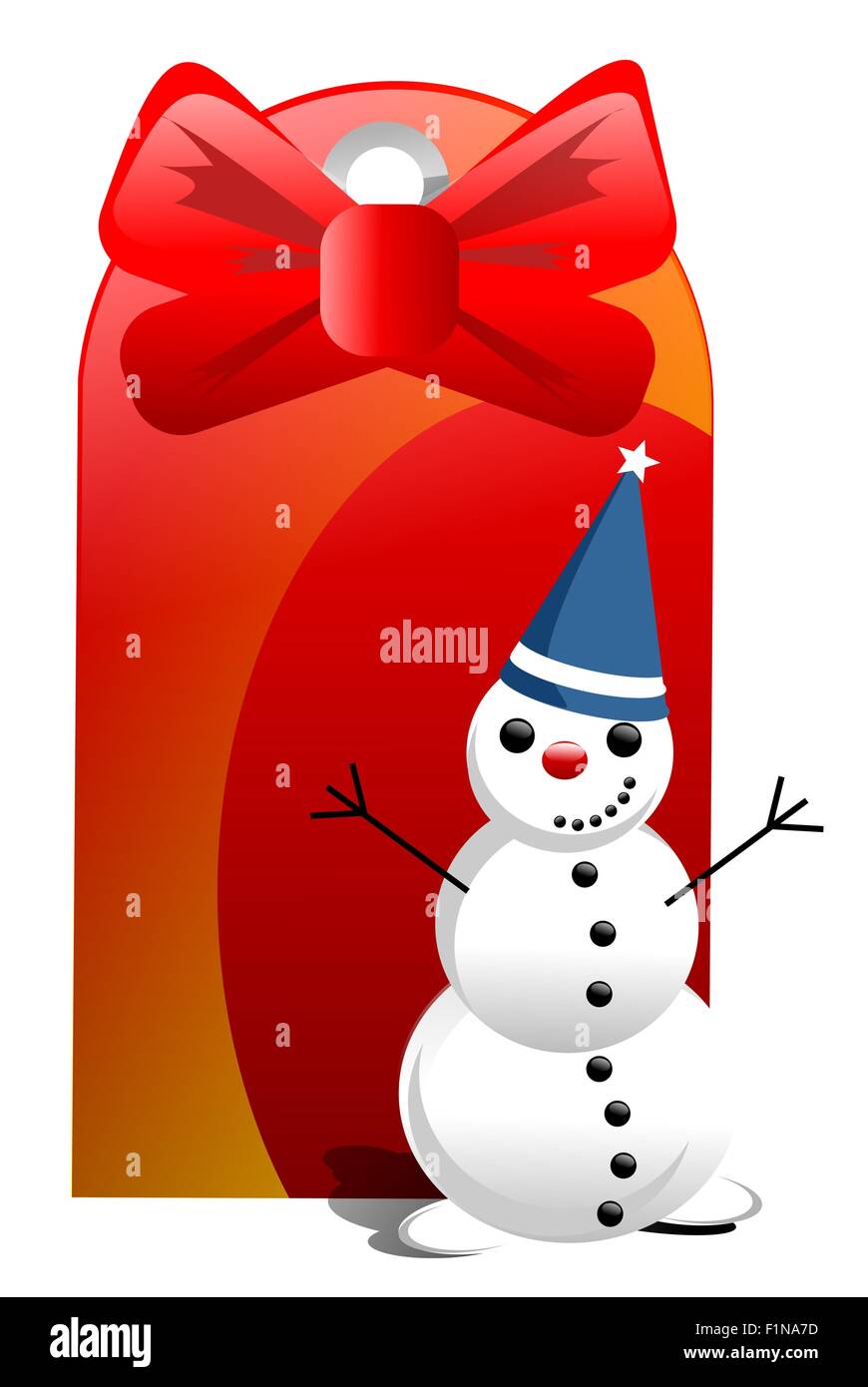 Funny Snowman with Huge Red Price Tag. Illustration Isolated on White ...