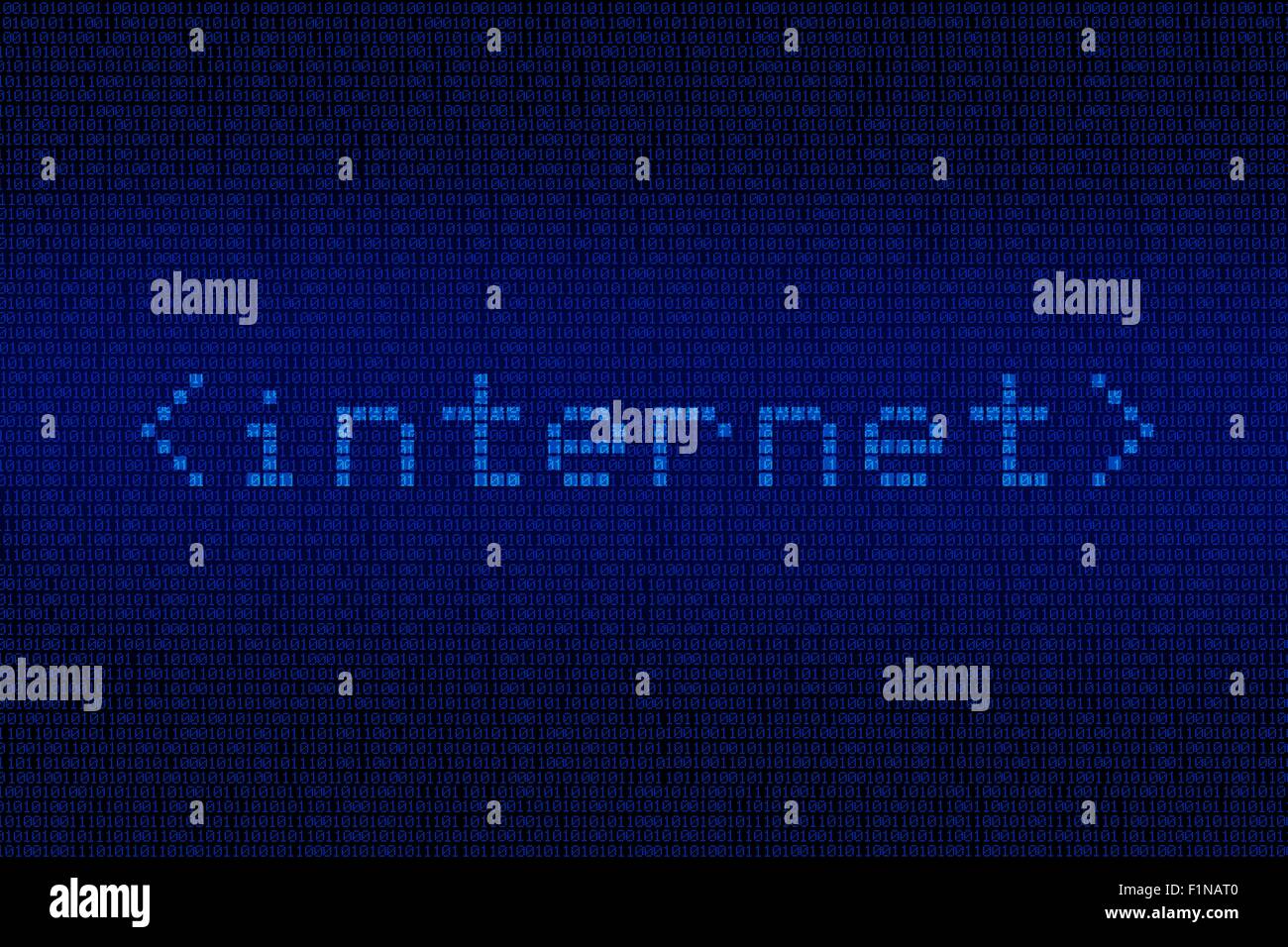 Blue Digital Internet Background with Large Internet Word On It ...