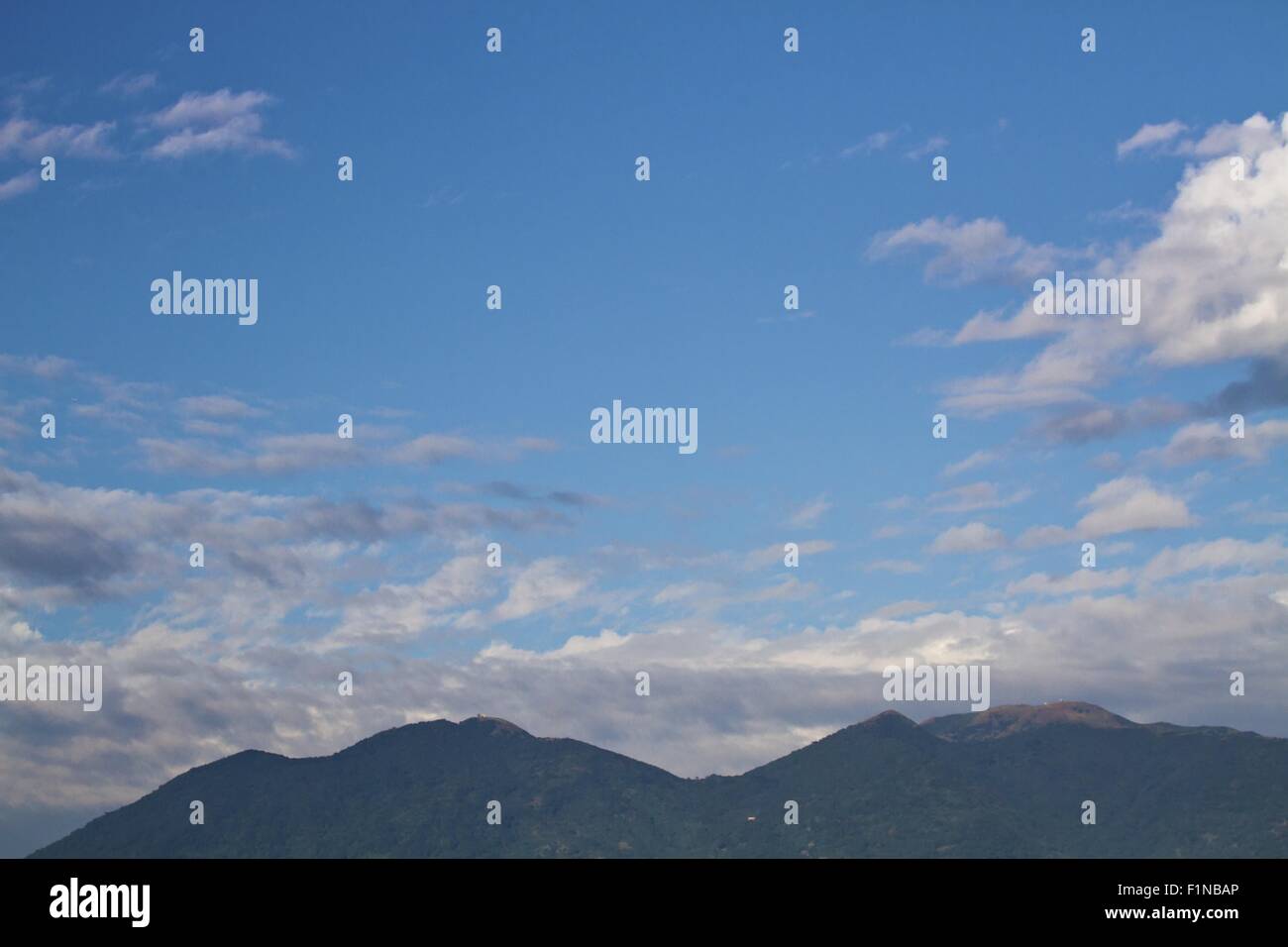 Natural sky and clouds background. Cloudy cover over mountains Stock ...