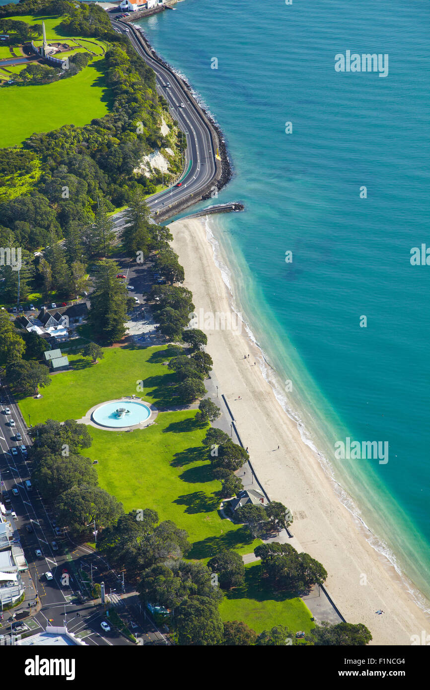 Mission Bay, Auckland, North Island, New Zealand - aerial Stock Photo ...