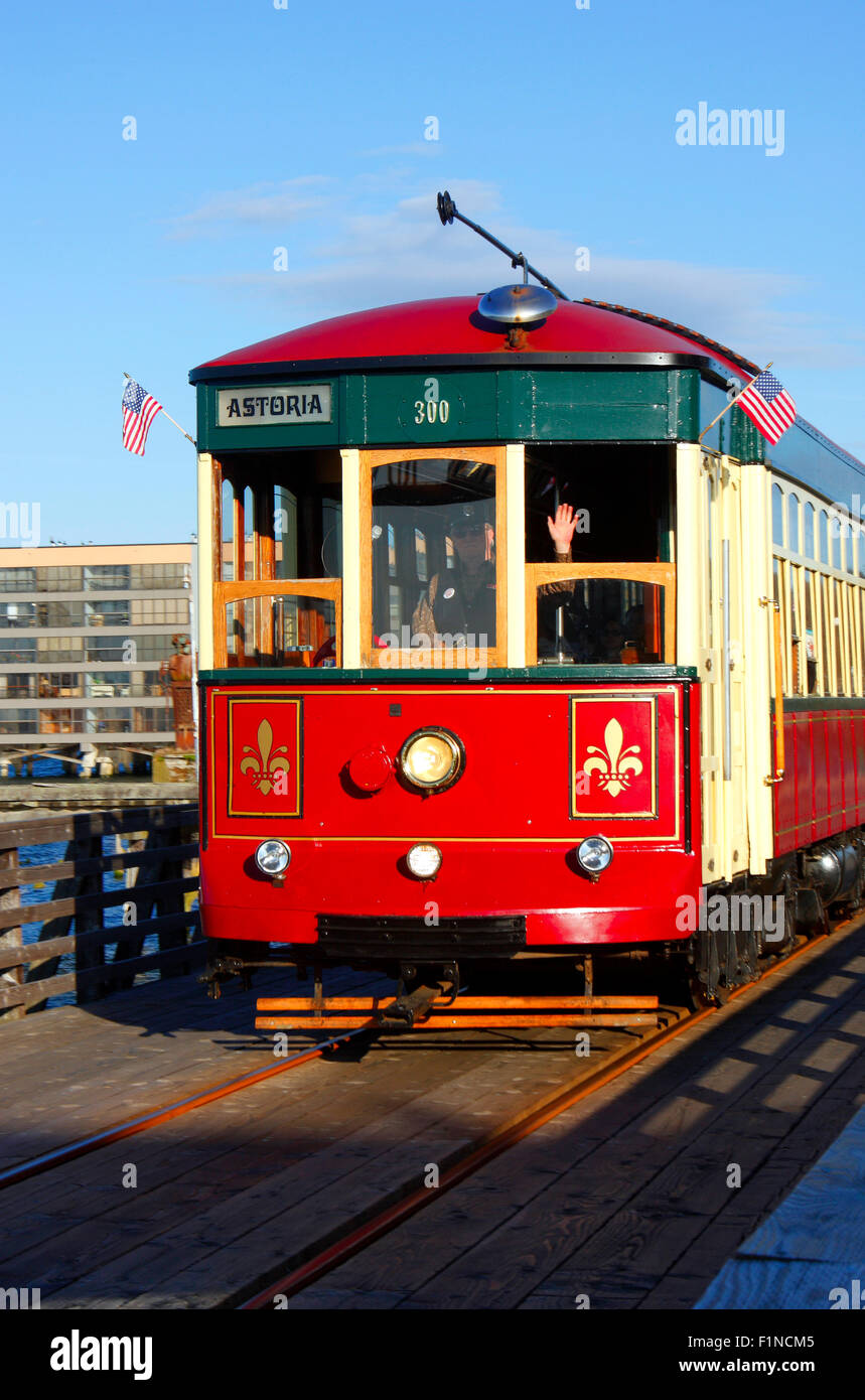 Trolley transport in Astoria Oregon Stock Photo - Alamy