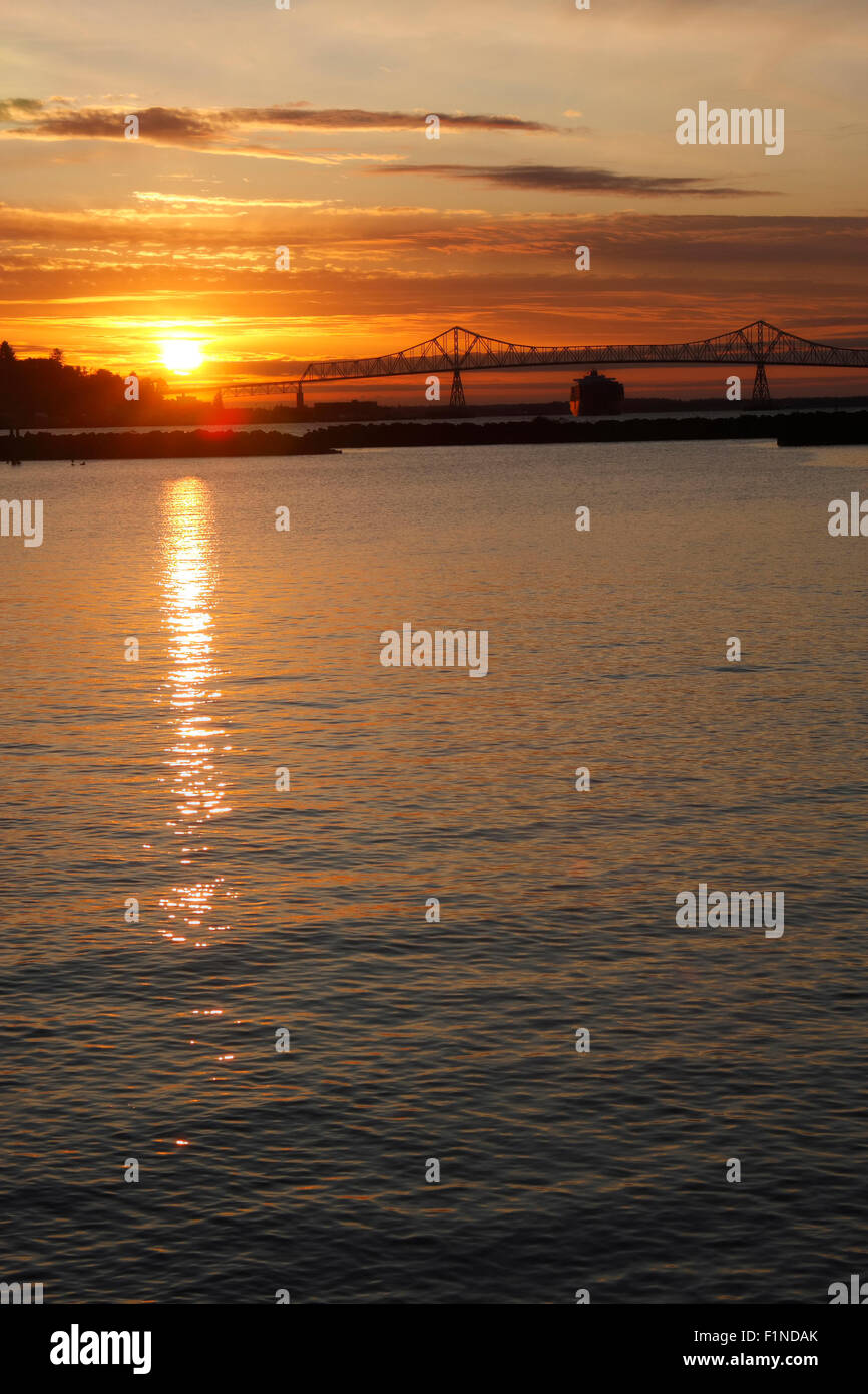 Silhouette and reflections at the end of the day hi-res stock ...