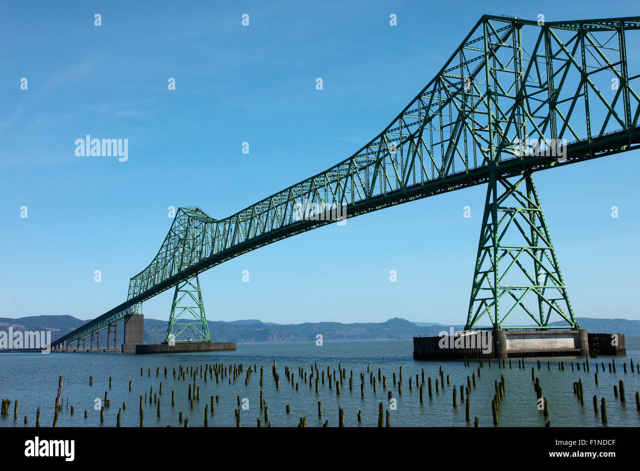The Astoria bridge axtending from Oregon to Washington state Stock ...