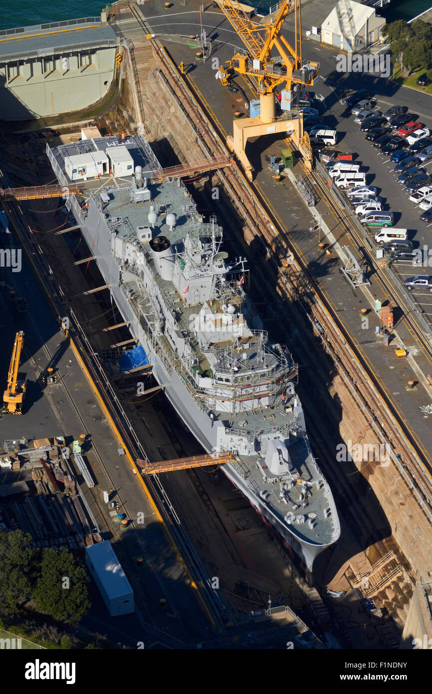 NZ Navy Frigate Te Mana in historic Calliope Dry Dock (built 1888 ...