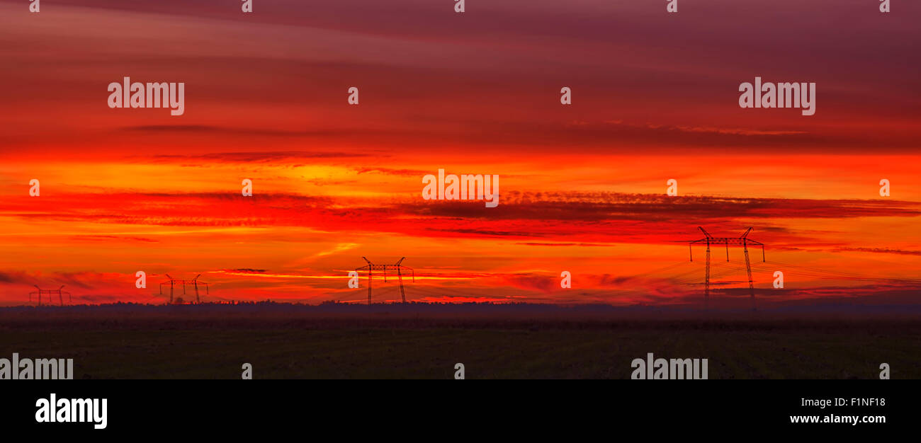 Colorful red sunset sky Stock Photo - Alamy