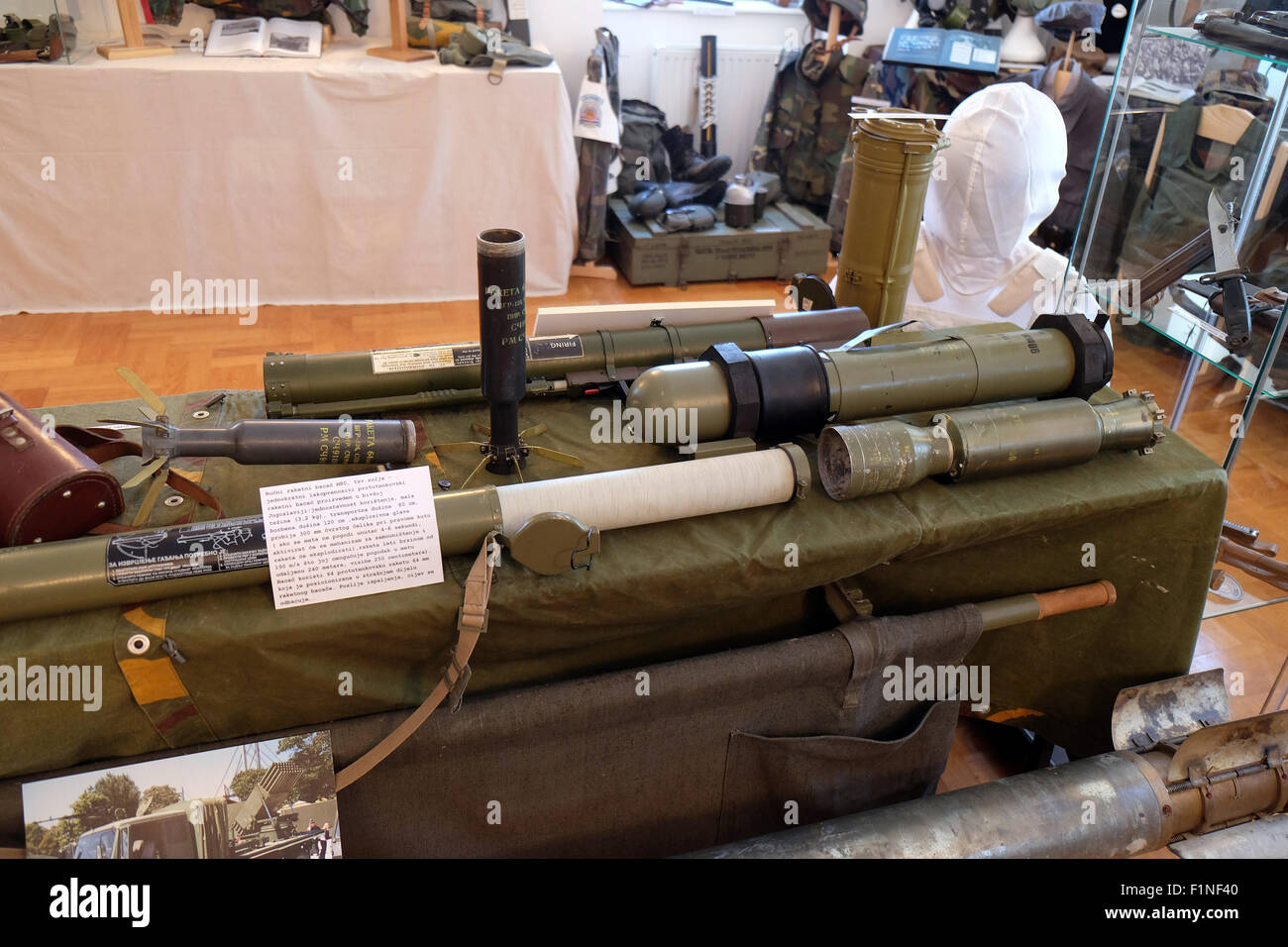 The collection of weapons and equipment used during the war for ...