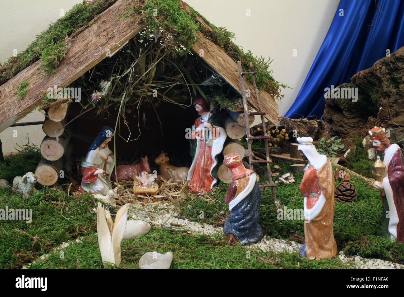 Christmas mangers, Birth of Jesus Stock Photo - Alamy