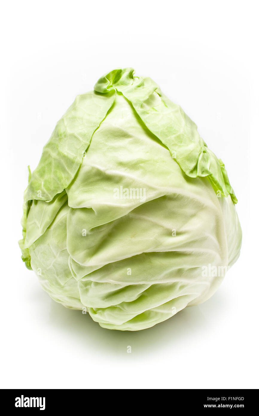 Cabbage on white background Stock Photo - Alamy