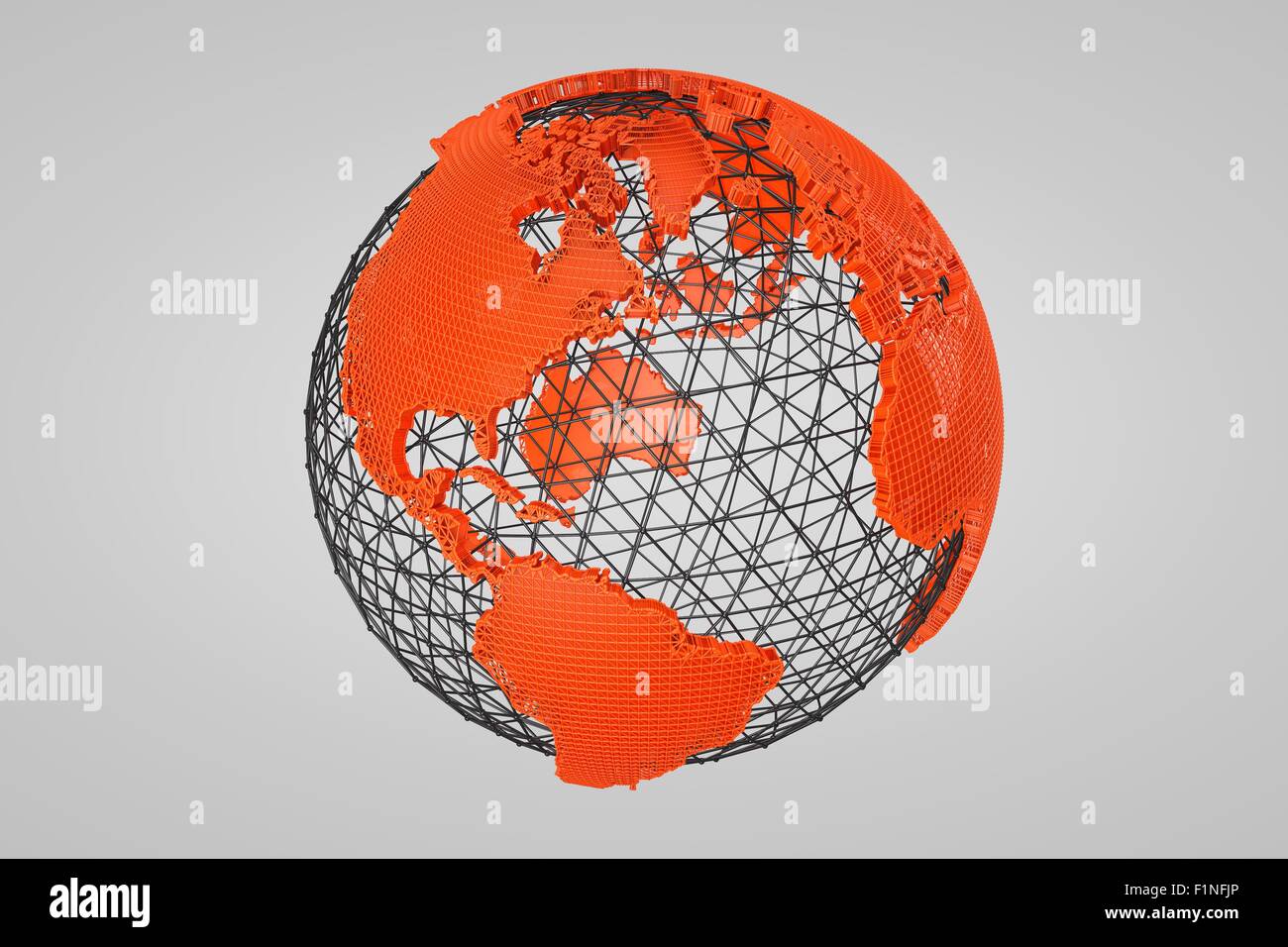 3D orange globe wire Stock Photo - Alamy