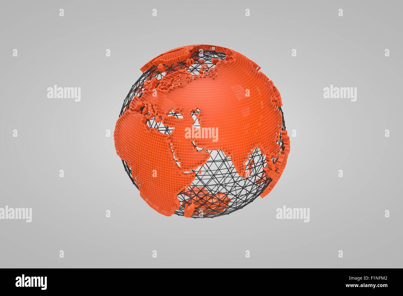 3D orange globe wire Stock Photo - Alamy