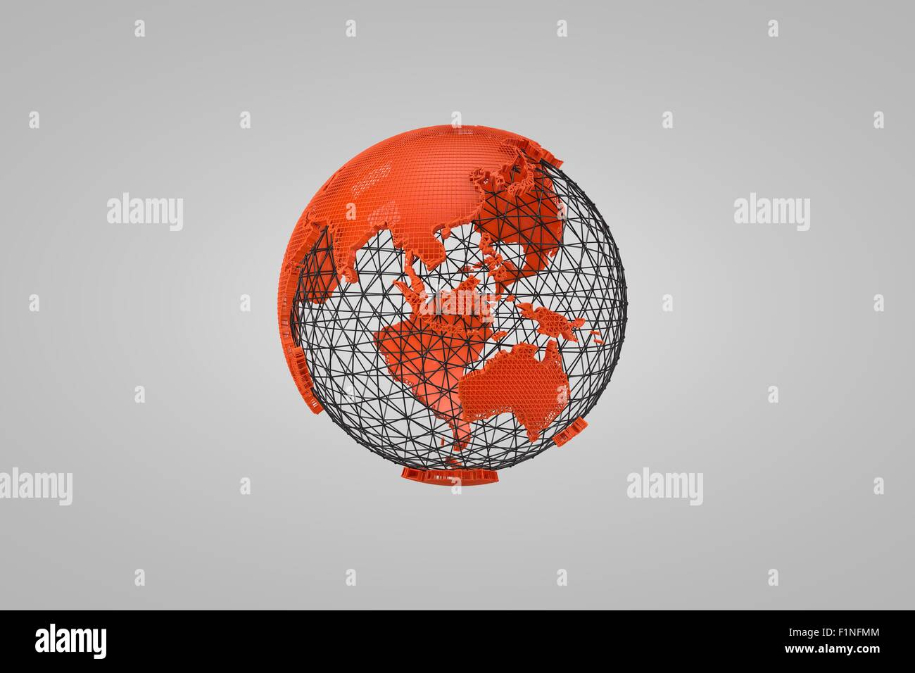 3D orange globe wire Stock Photo - Alamy