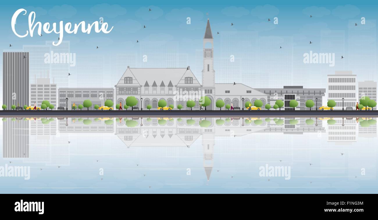 Downtown cheyenne wyoming Stock Vector Images - Alamy
