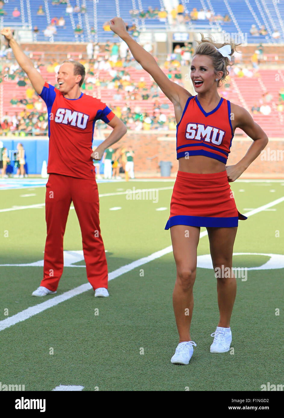 Dallas, TX, USA. 4th Sep, 2015. SMU Mustangs cheerleaders during the ...