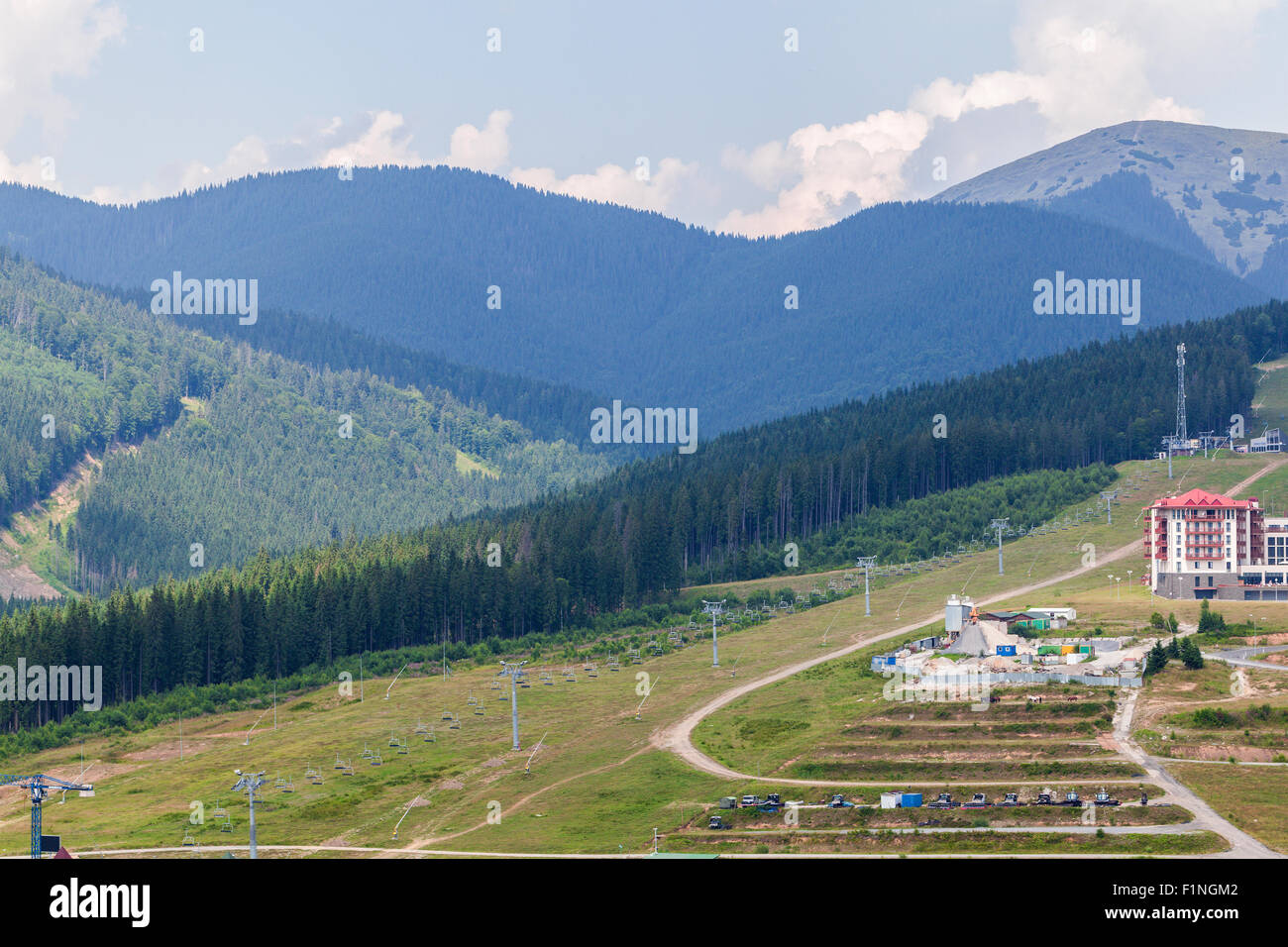 summer landscape Bukovel ski resort from top Stock Photo - Alamy