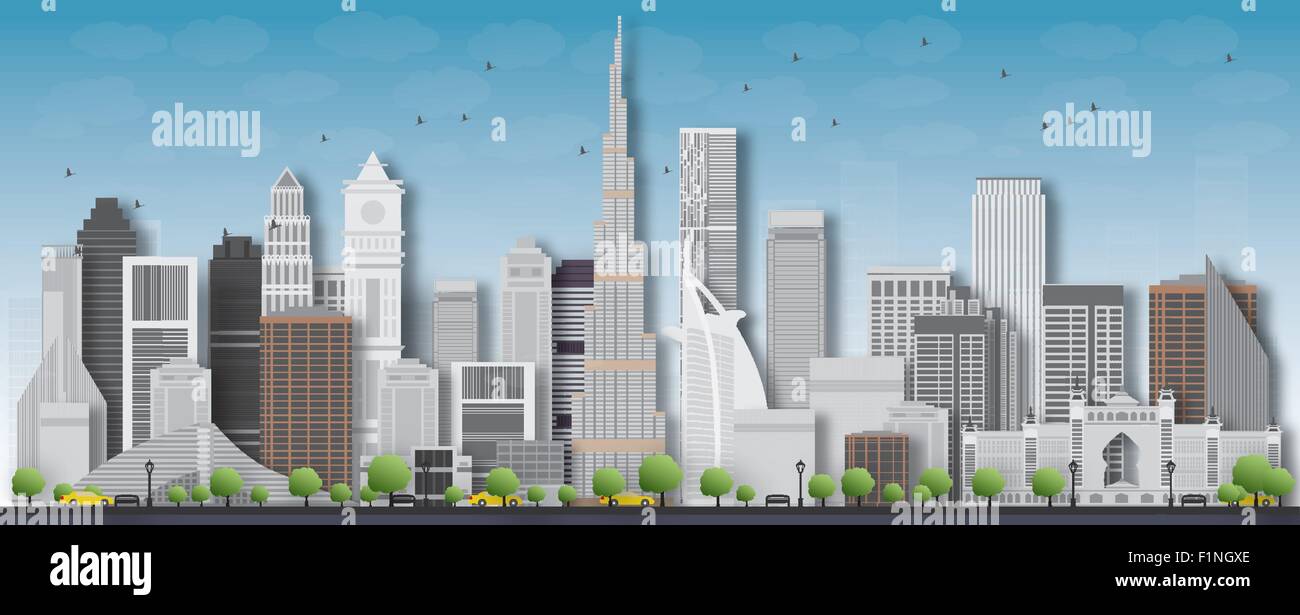 Dubai buildings 3d Stock Vector Images - Alamy