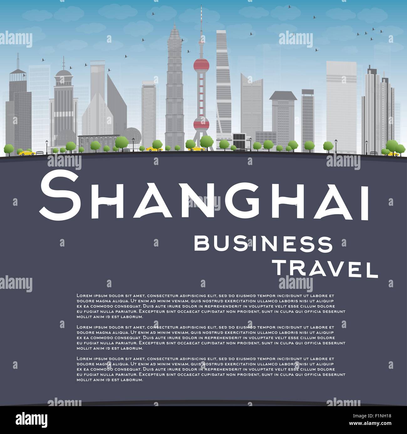 Shanghai skyline illustration hi-res stock photography and images - Alamy