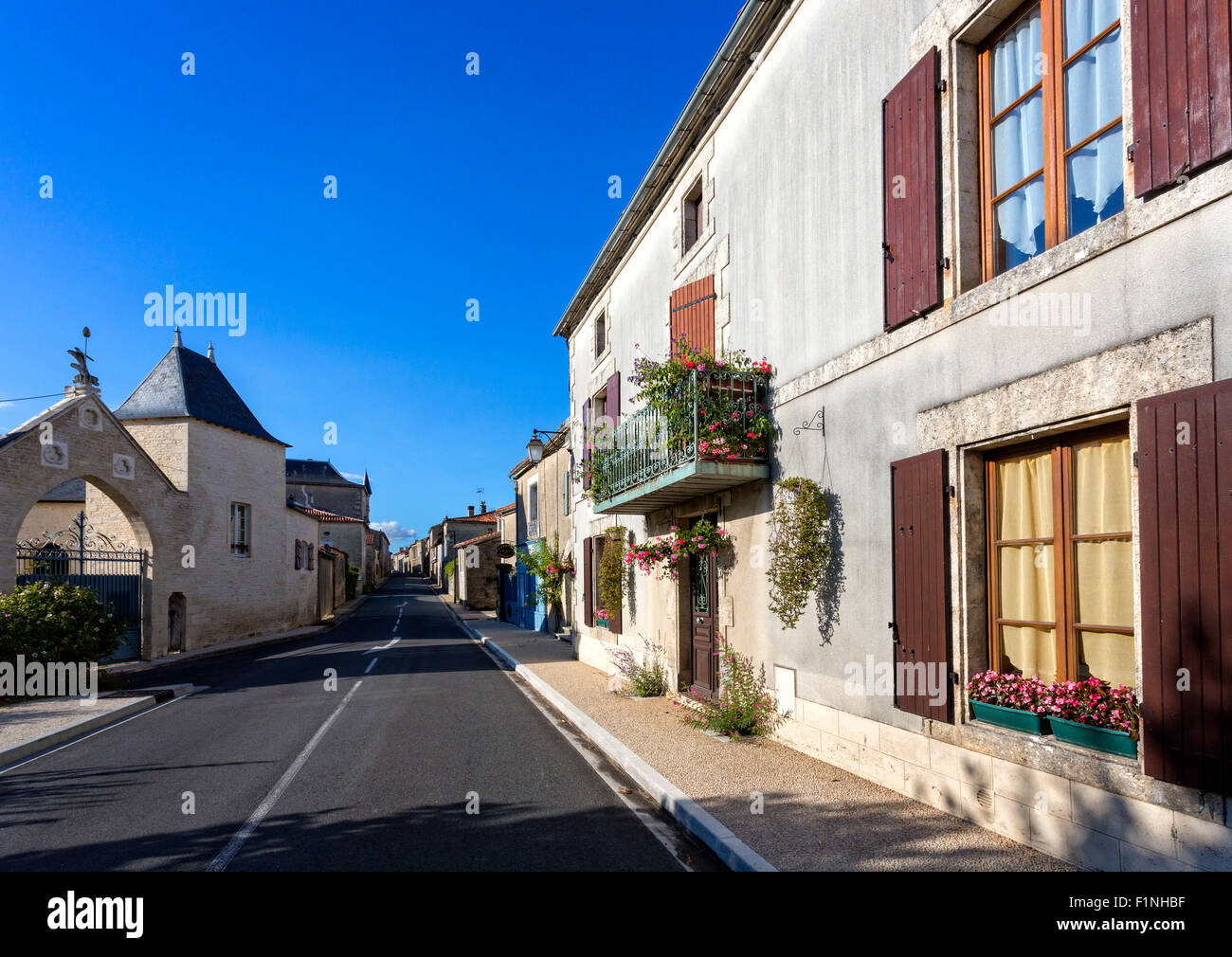 Village street, Tusson, Charente Maritime, France Stock Photo - Alamy