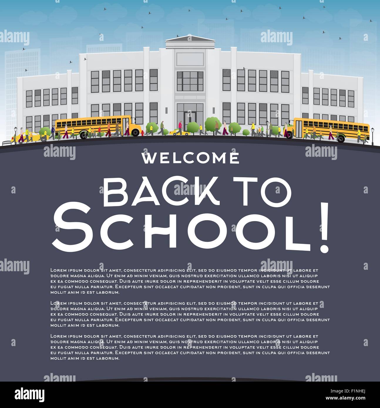 Back to School Concept with copy space for text. Vector illustration ...