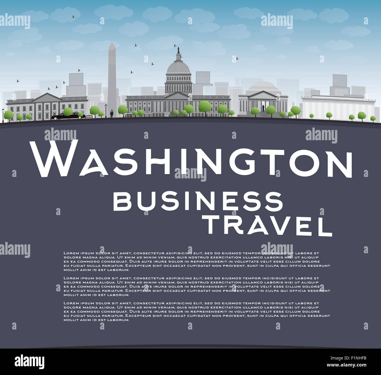 Washington DC city skyline with copy space. Business travel concept ...