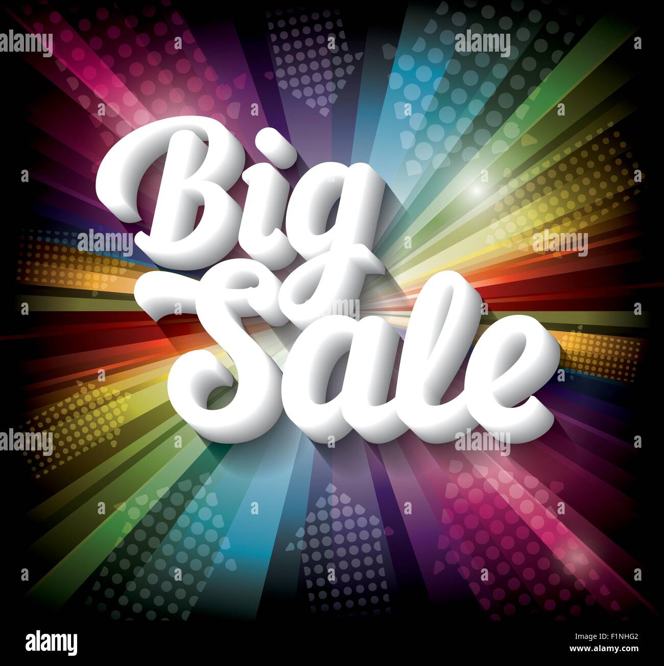 Big Sale banner on rainbow background. Vector illustration Stock Vector ...
