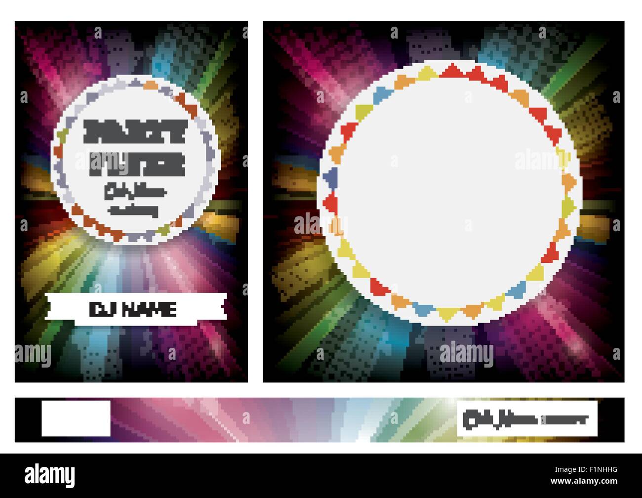 Club Flyers with copy space and rainbow background. Vector illustration ...
