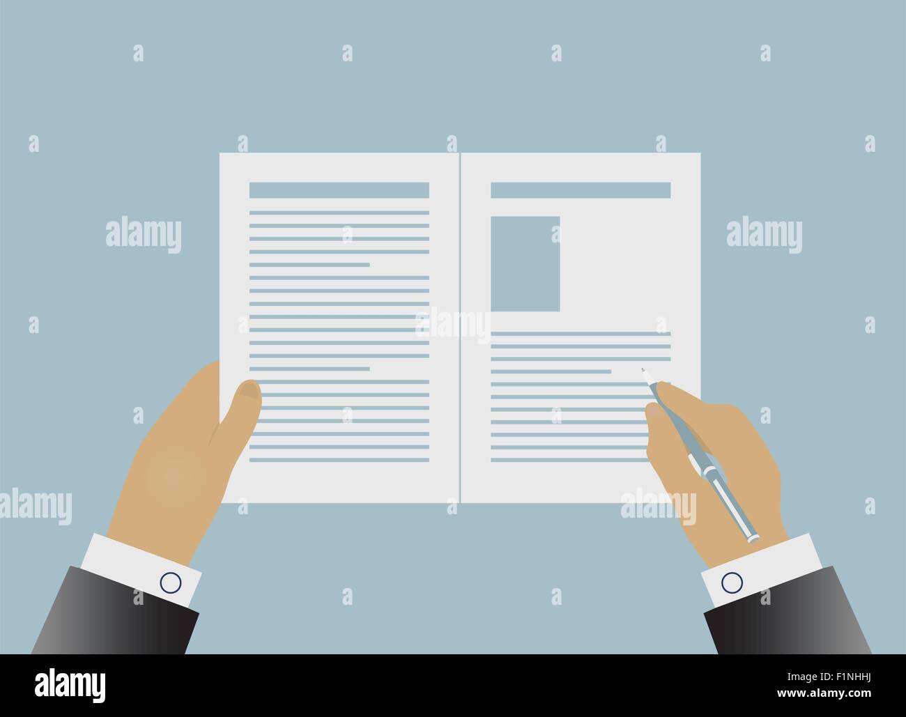 Hands signing business contract. Vector illustration in flat style ...