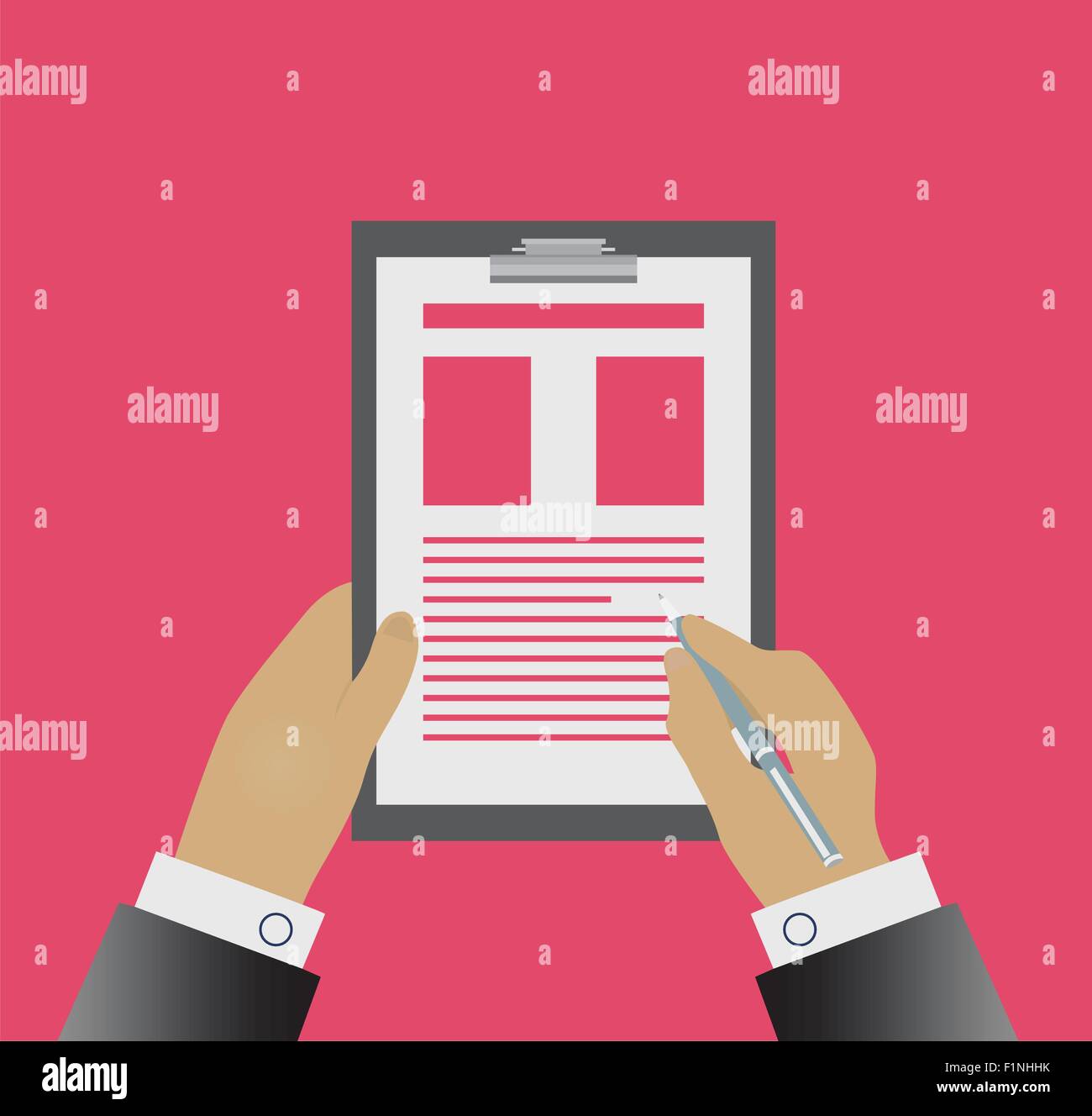 Man document in hand Stock Vector Images - Alamy
