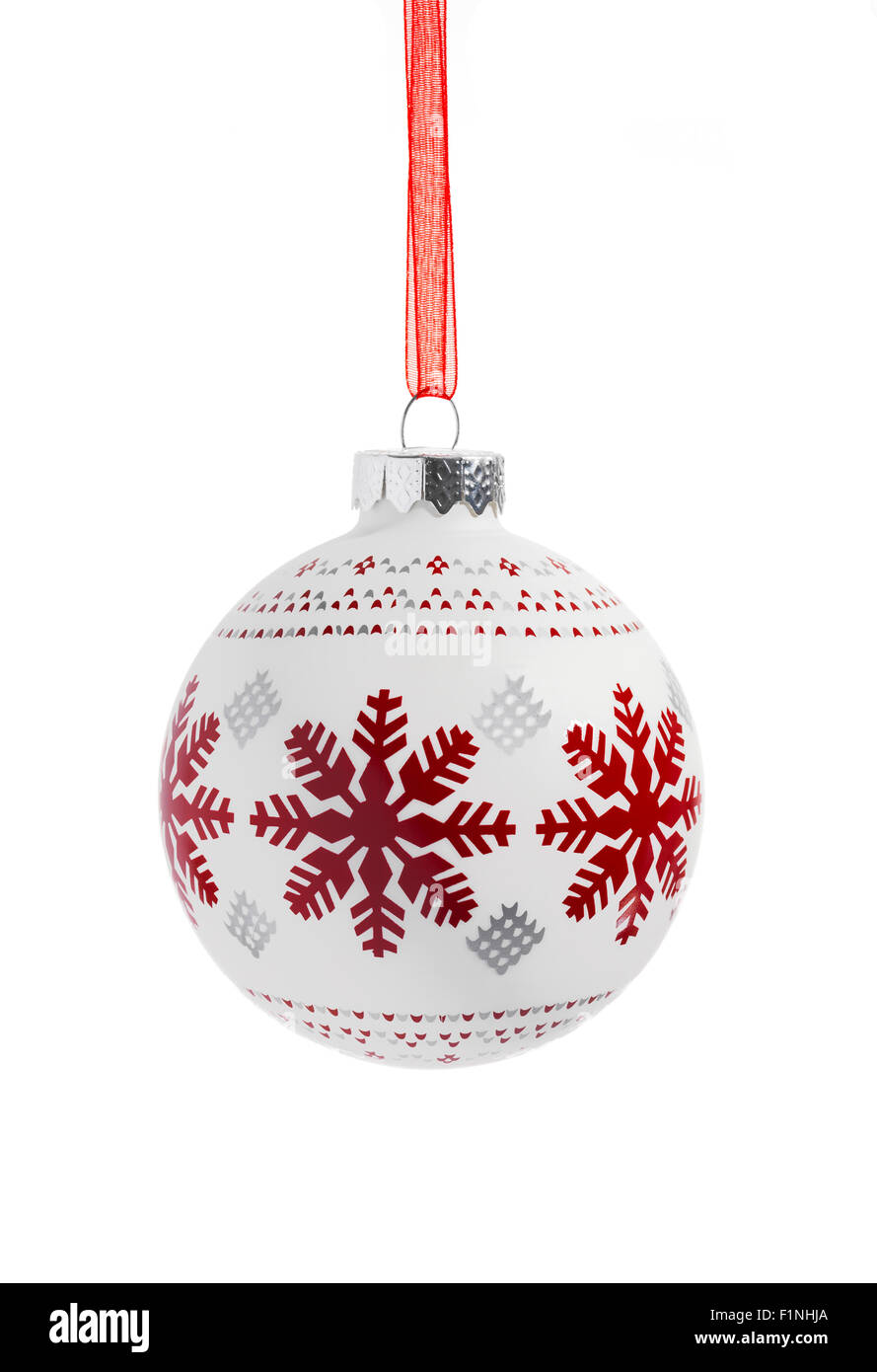 Hanging Bauble with a snowflake design Stock Photo - Alamy