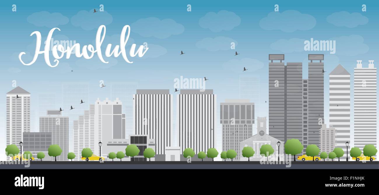 Honolulu Skyline Vector