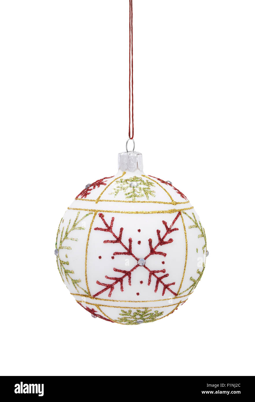 Hanging Bauble with a snowflake design Stock Photo - Alamy