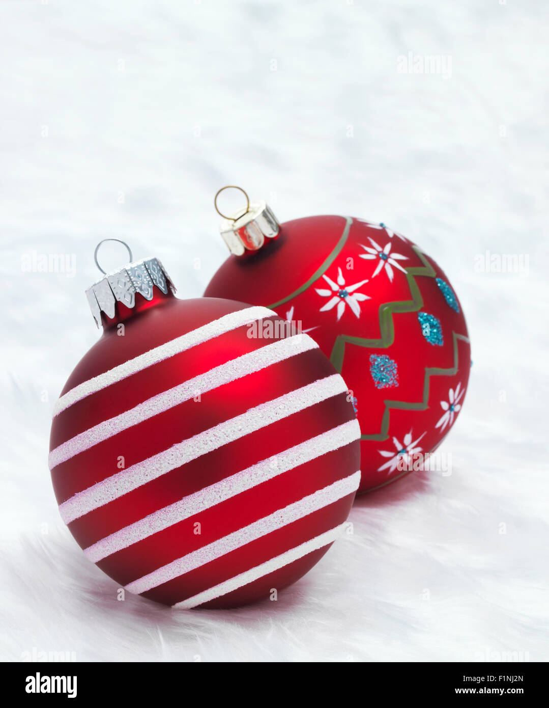 Pair of Baubles close up Stock Photo - Alamy