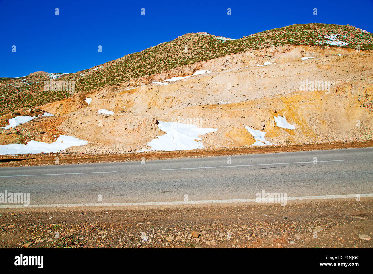 in africa morocco the atlas dry mountain ground isolated hill valley ...