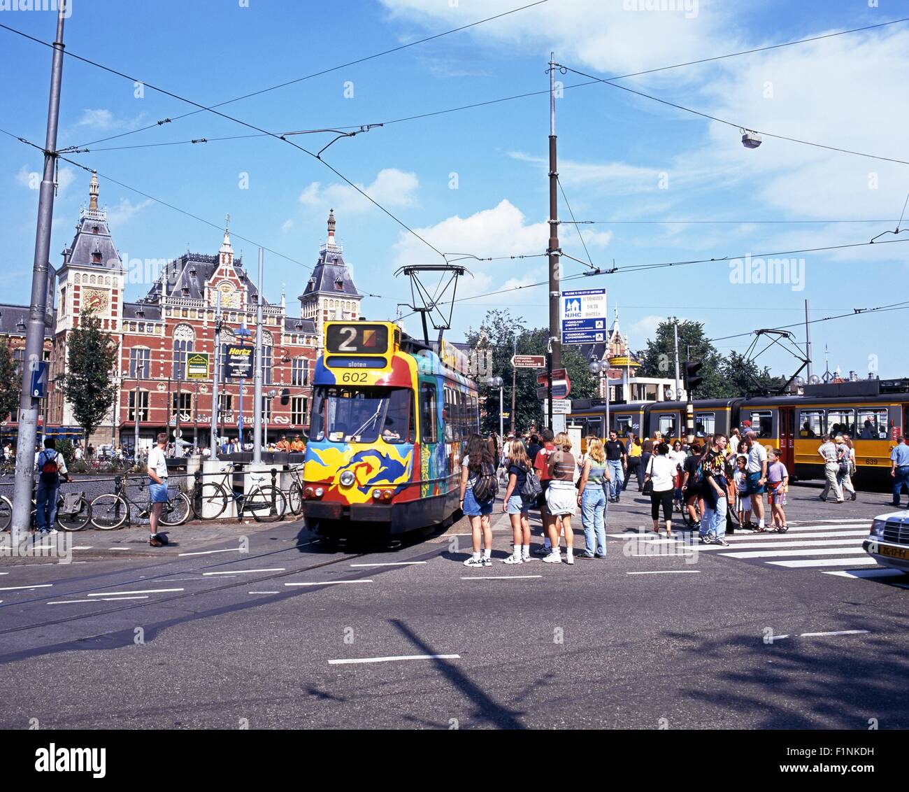 Amsterdam central station tram hi-res stock photography and images - Alamy