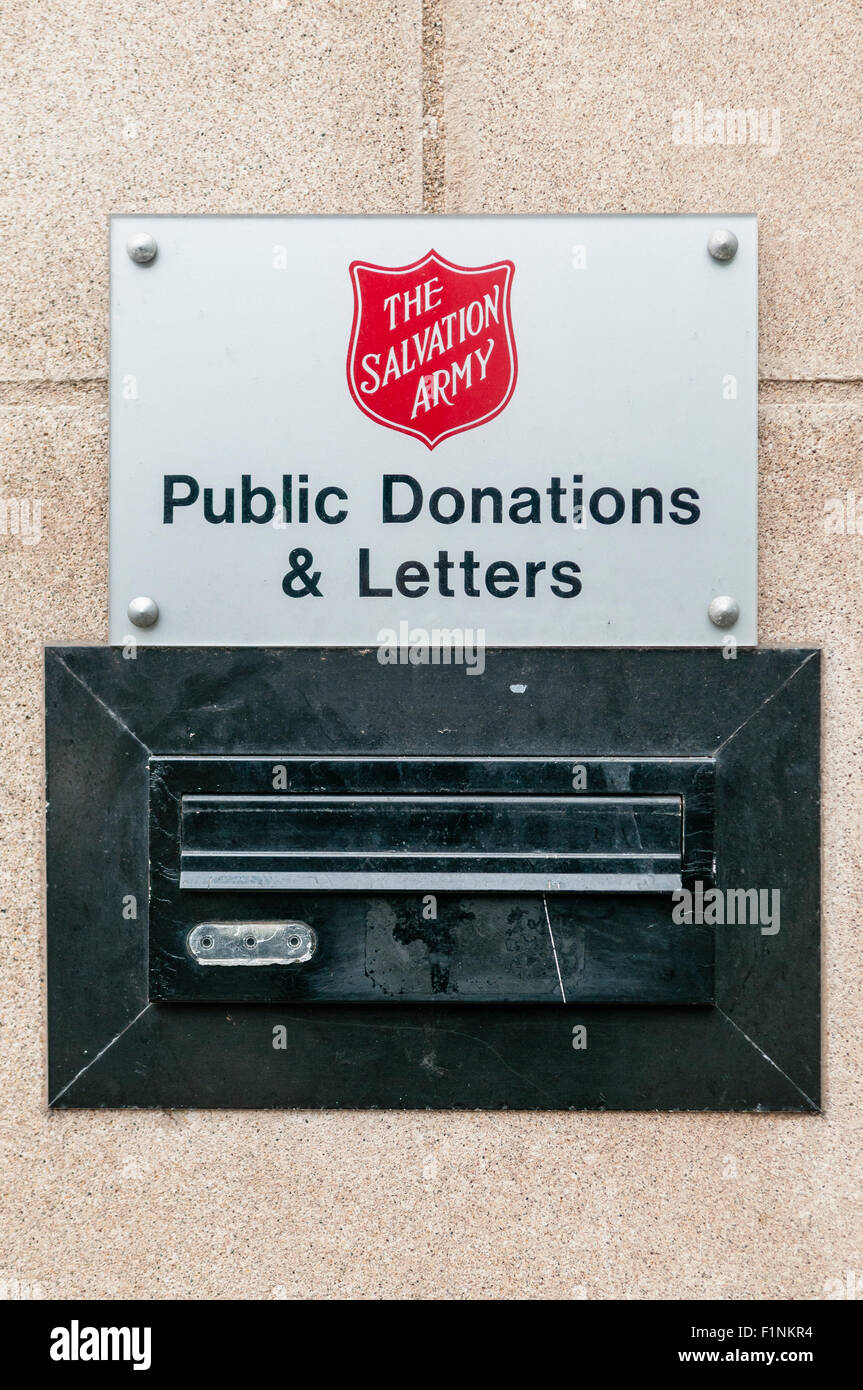 Collection box for donations and letters outside a Salvation Army ...